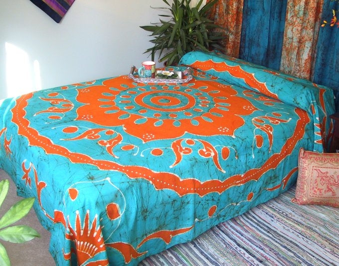 Hand Painted Batik Bedspreads from India – IndusDecor